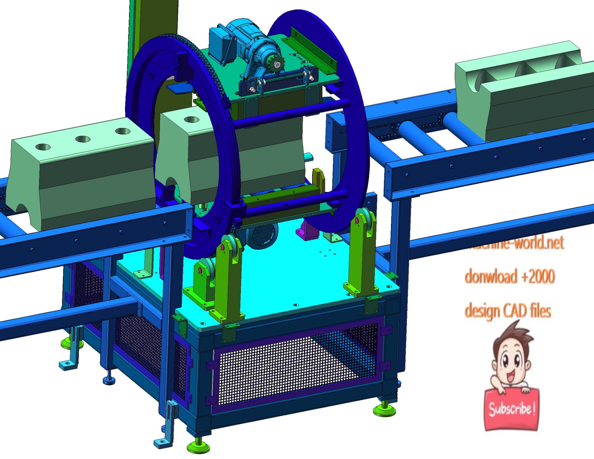 industrial 3D model rotates 180 degrees machine - MACHINE - WORLD