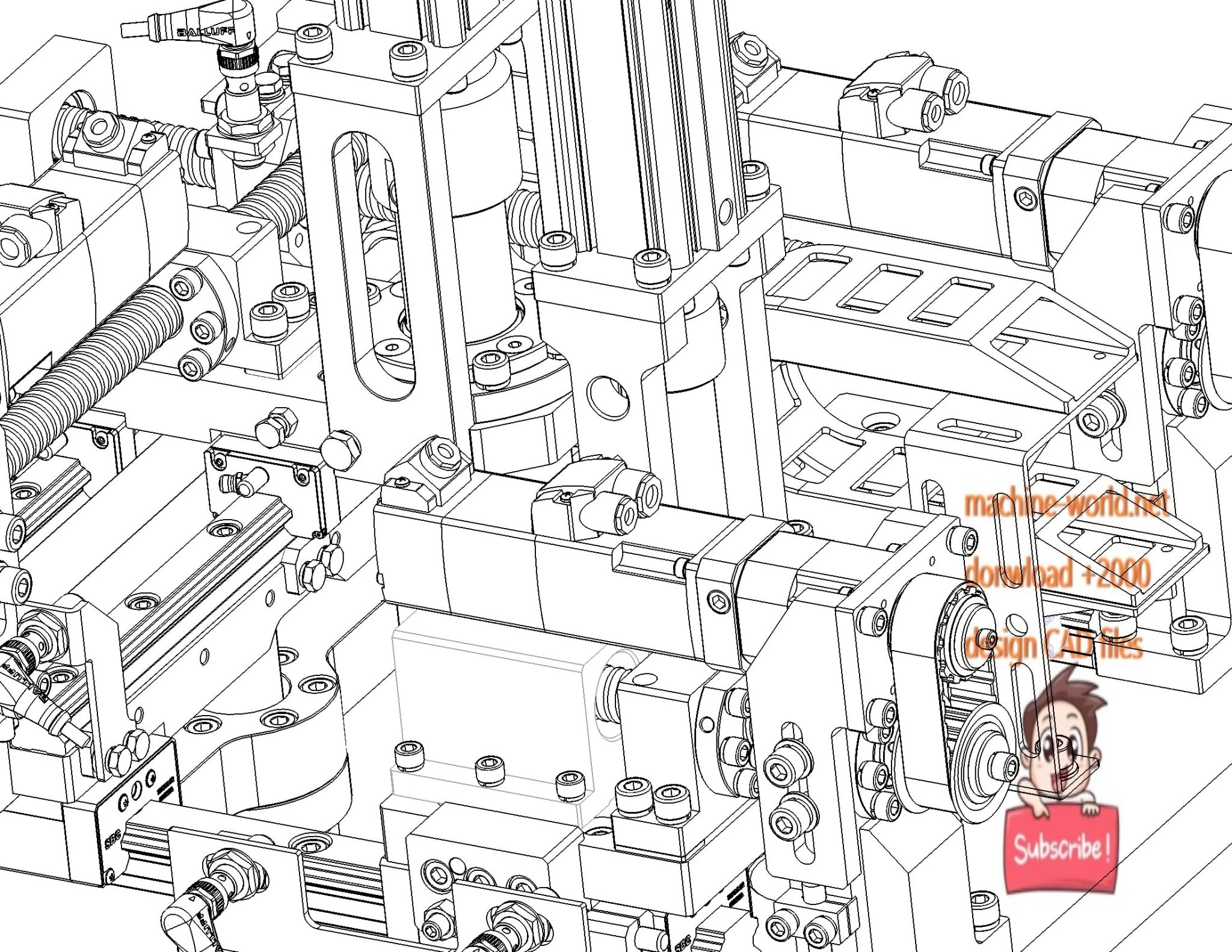 industrial 3D model Automotive industry screw shifting mechanism ...