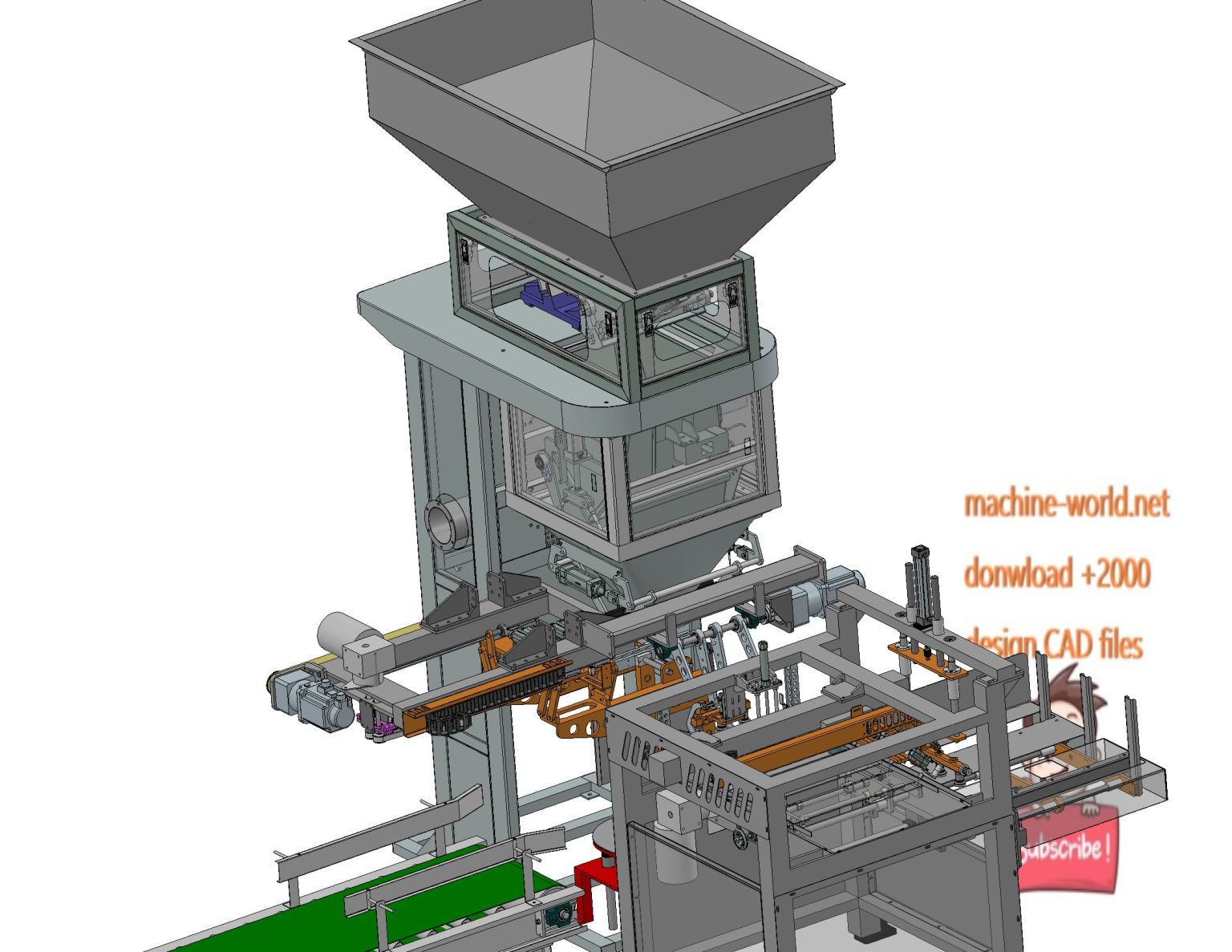 industrial 3D model Bag packing machine - MACHINE - WORLD
