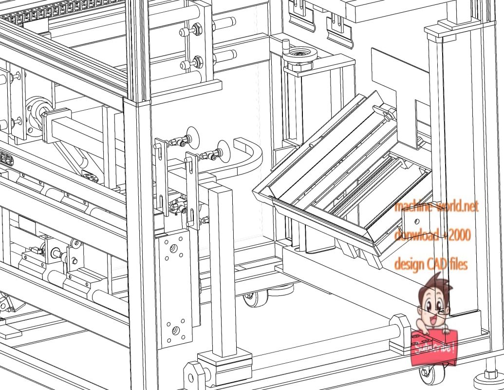 industrial 3D model Carton folding machine - MACHINE - WORLD