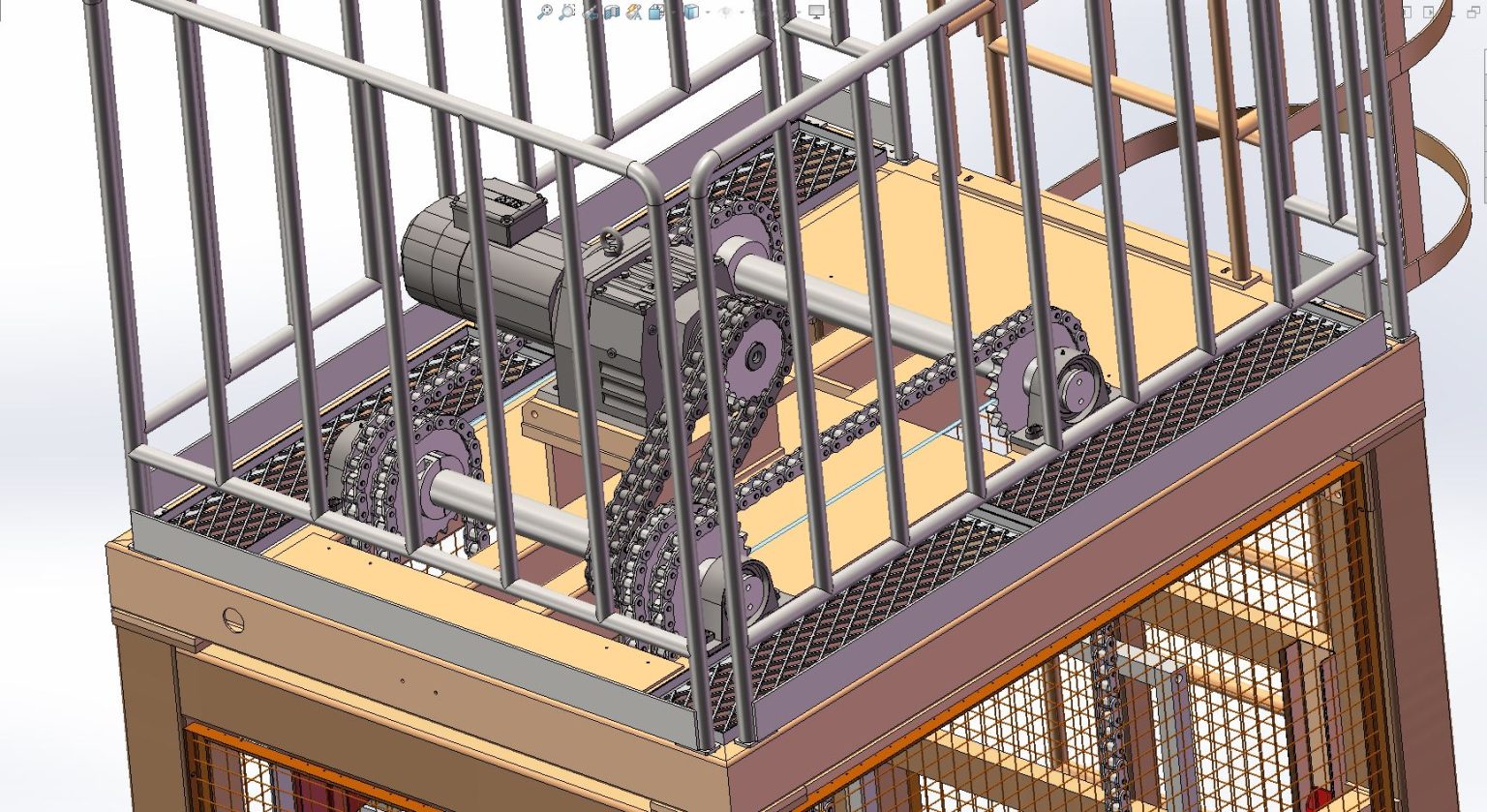 industrial 3D model Factory reciprocating elevator - MACHINE - WORLD