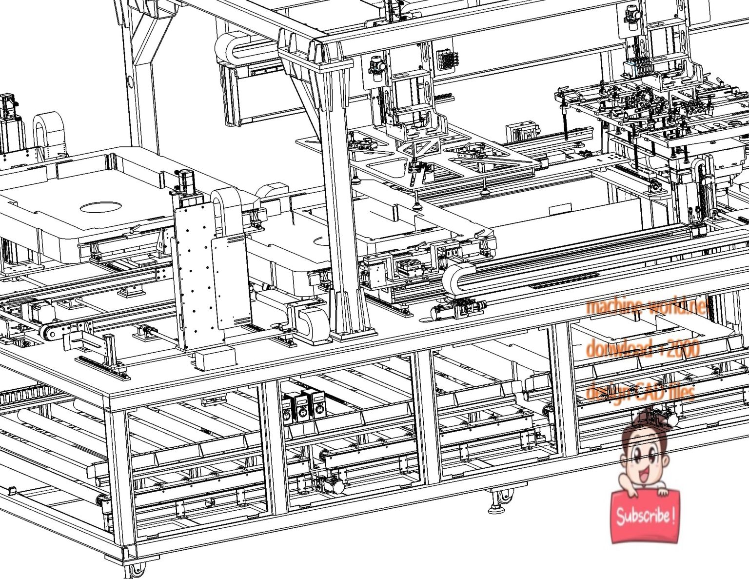 industrial 3D model LCD screen assembly line - MACHINE - WORLD