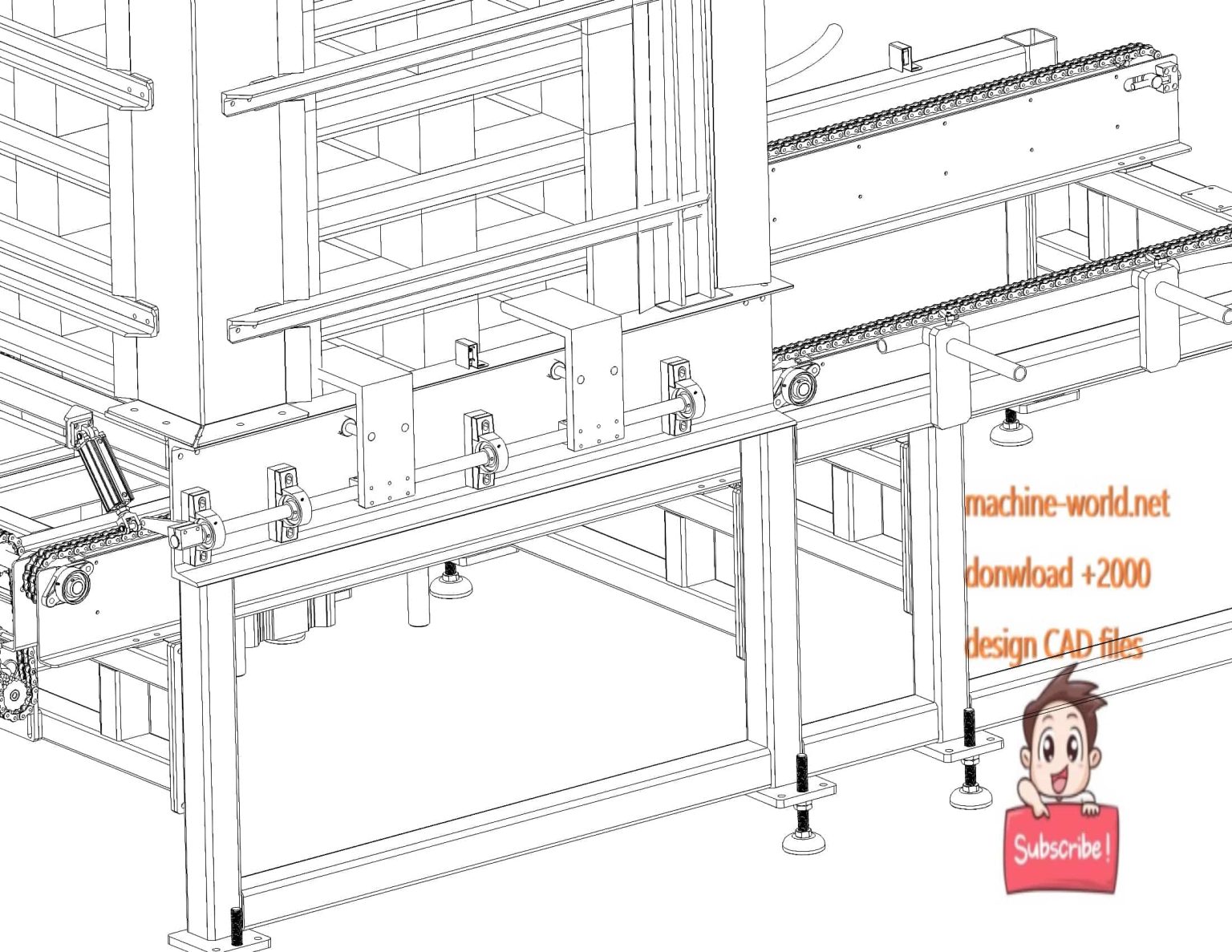 industrial 3D model Pallet loading unloading machine - MACHINE - WORLD