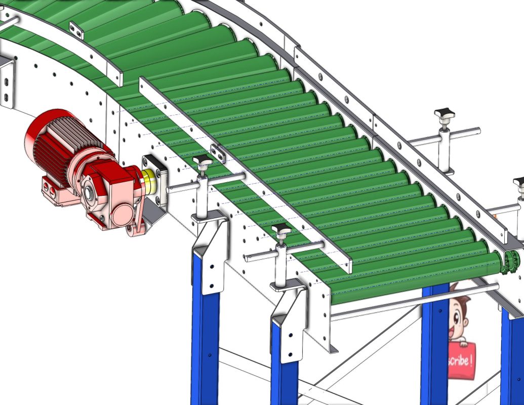 industrial 3D model Roller conveyor - MACHINE - WORLD