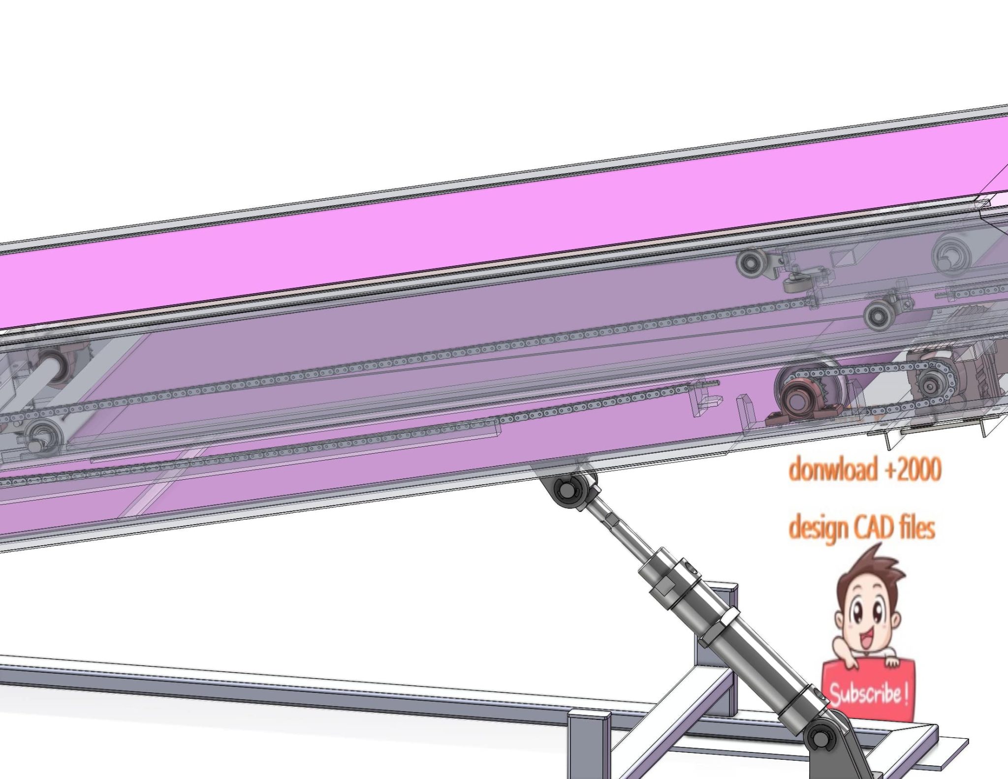 Industrial 3d Model Three Part Telescopic Conveyor Machine World