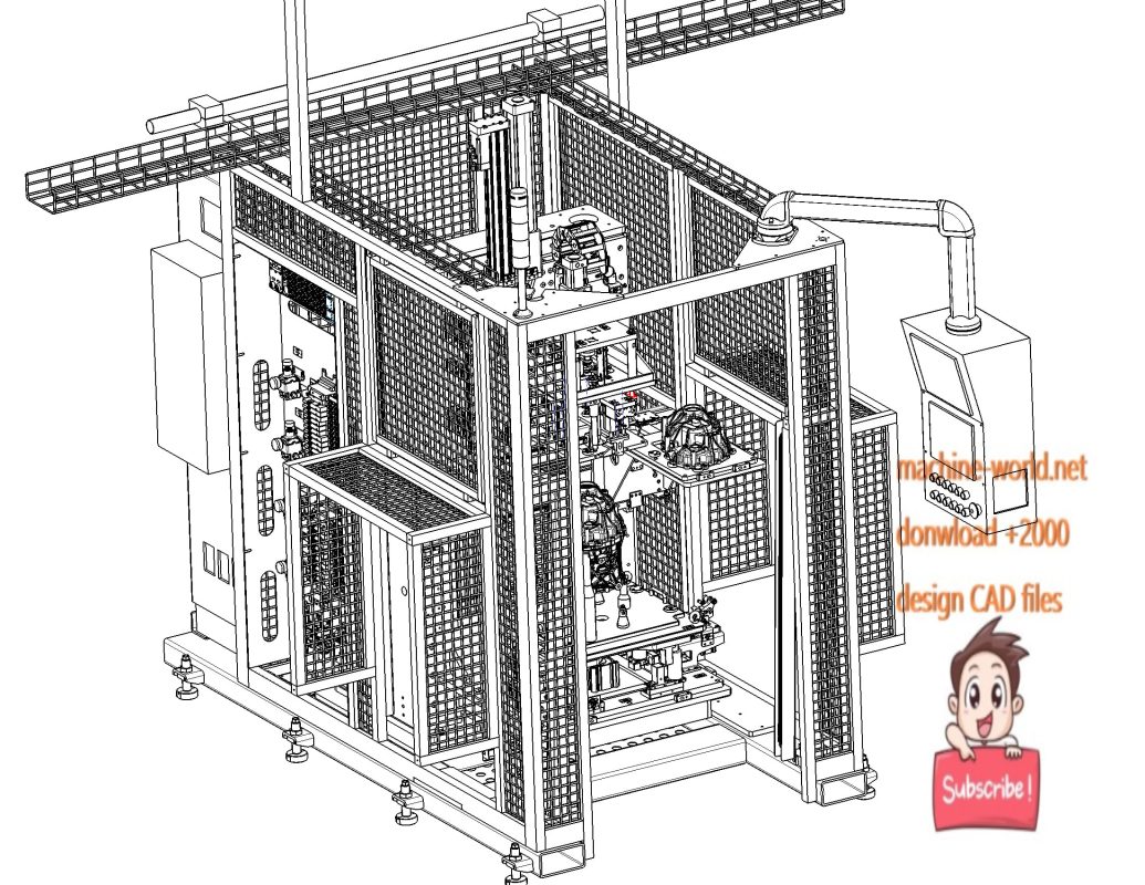 industrial 3D model automobile gearbox covers assembly machine ...