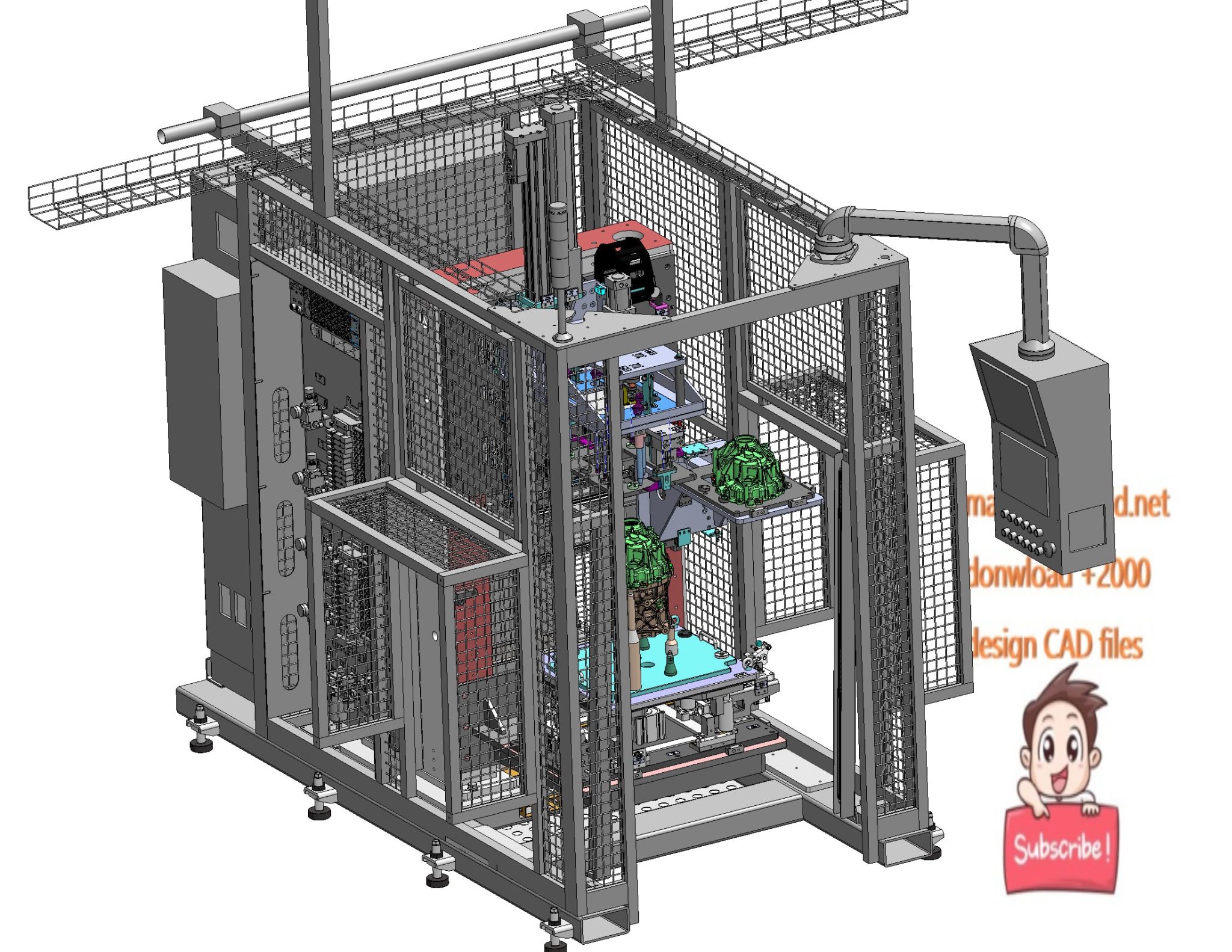 industrial 3D model automobile gearbox covers assembly machine ...