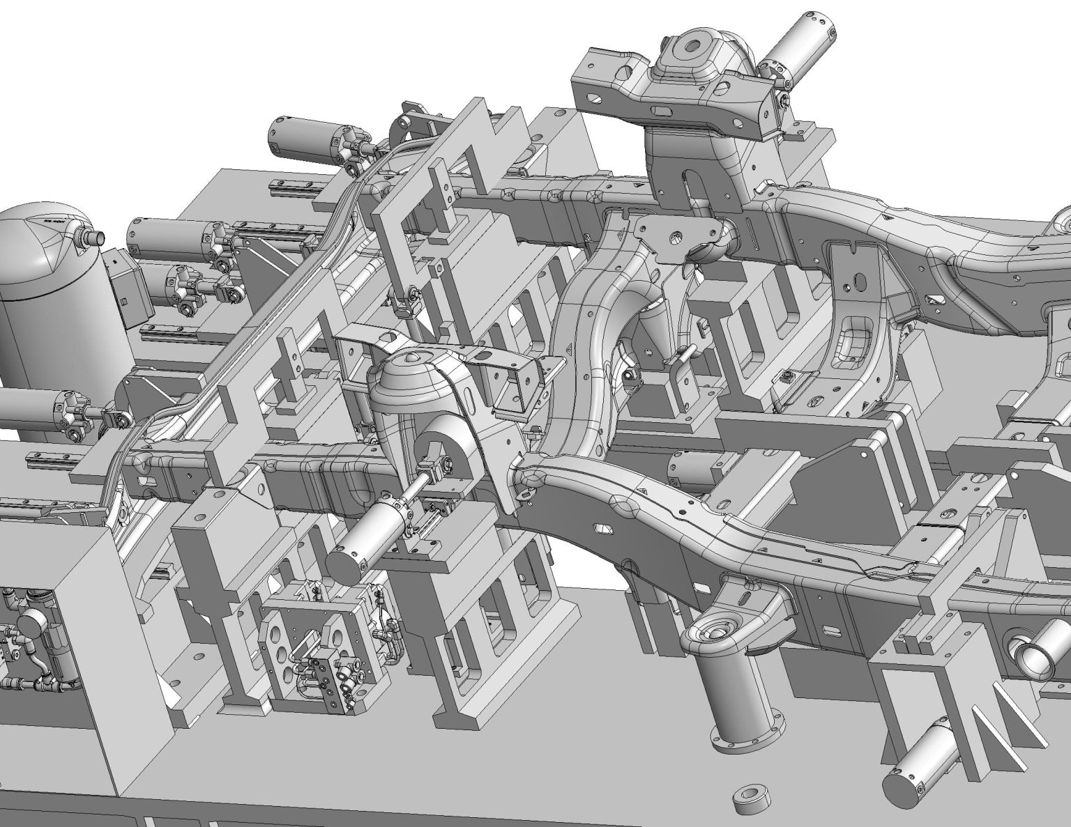 industrial 3D model car chassis welding fixture - MACHINE - WORLD