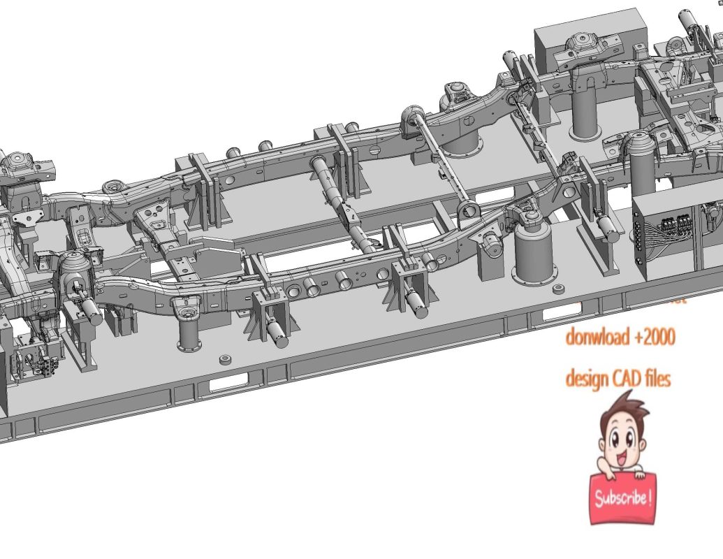 industrial 3D model car chassis welding fixture - MACHINE - WORLD