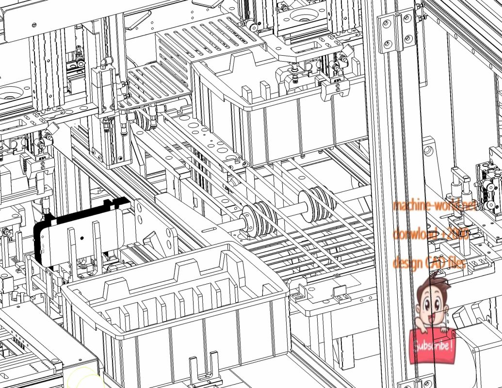 industrial 3D model folding box packing machine - MACHINE - WORLD