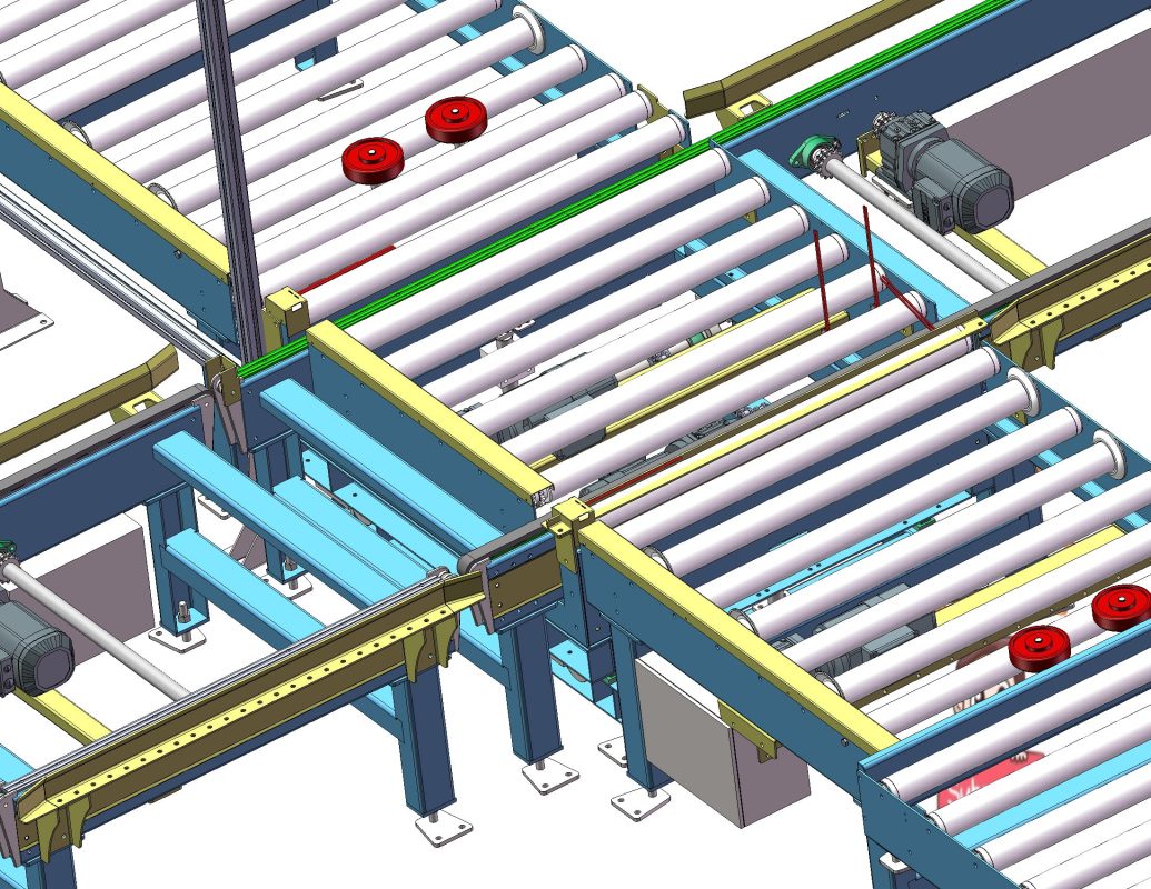 industrial 3D model types of roller conveyors - MACHINE - WORLD