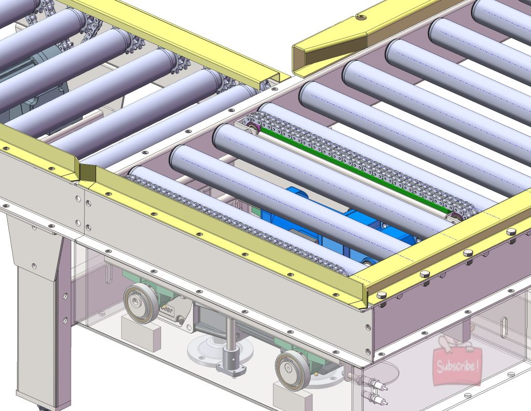 industrial 3D model types of roller conveyors - MACHINE - WORLD