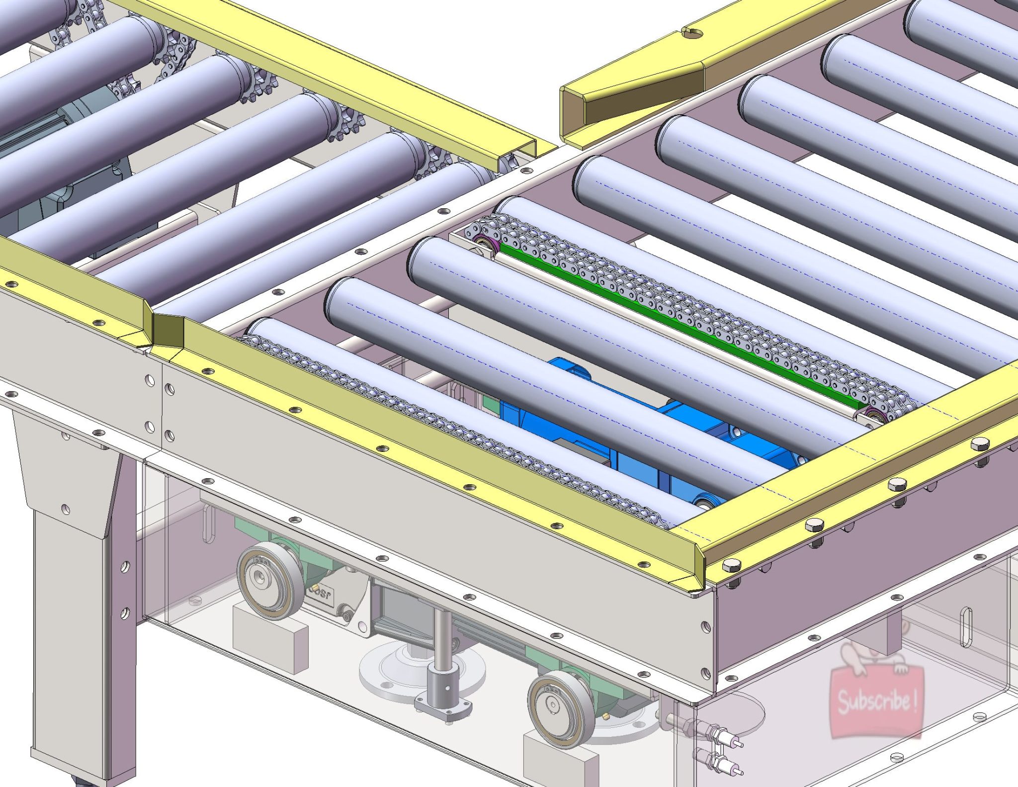 industrial 3D model types of roller conveyors - MACHINE - WORLD