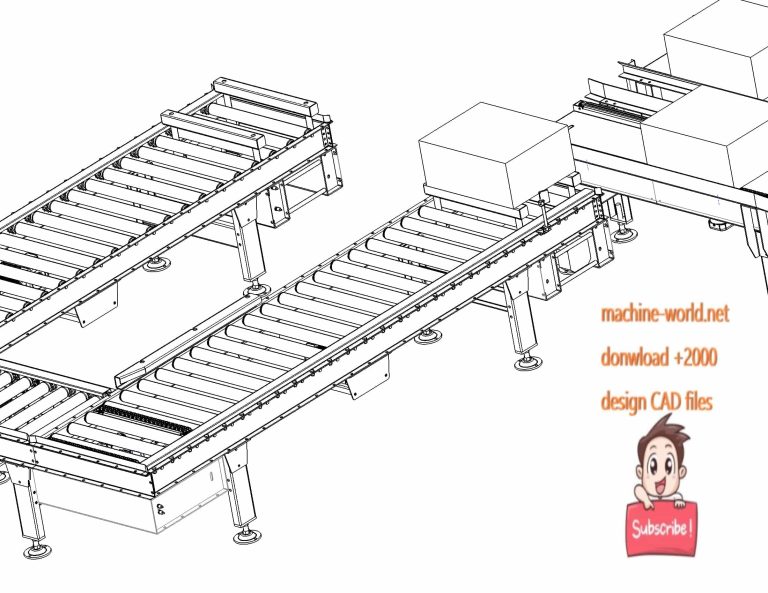 industrial 3D model types of roller conveyors - MACHINE - WORLD