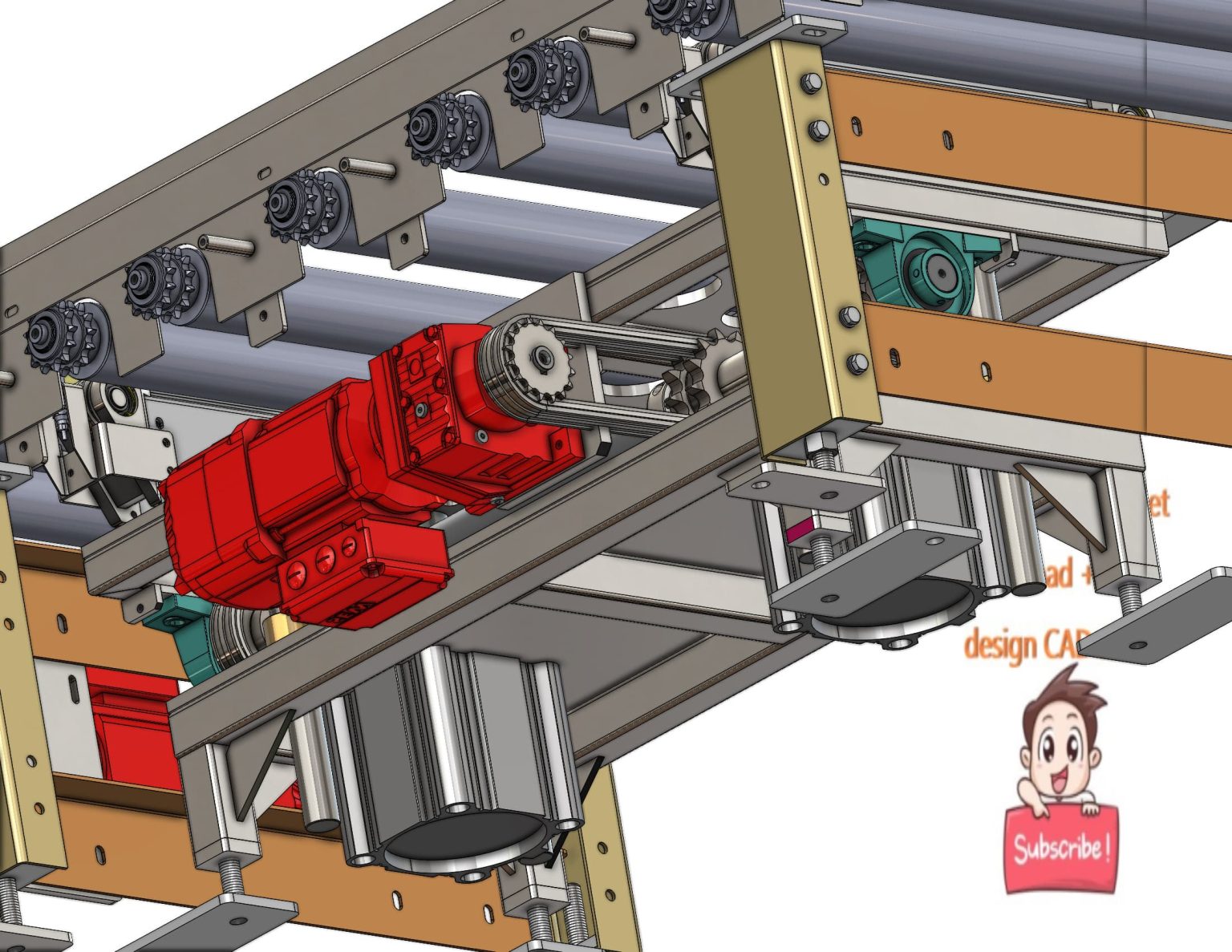 industrial 3D model 500kg reversible roller conveyor - MACHINE - WORLD