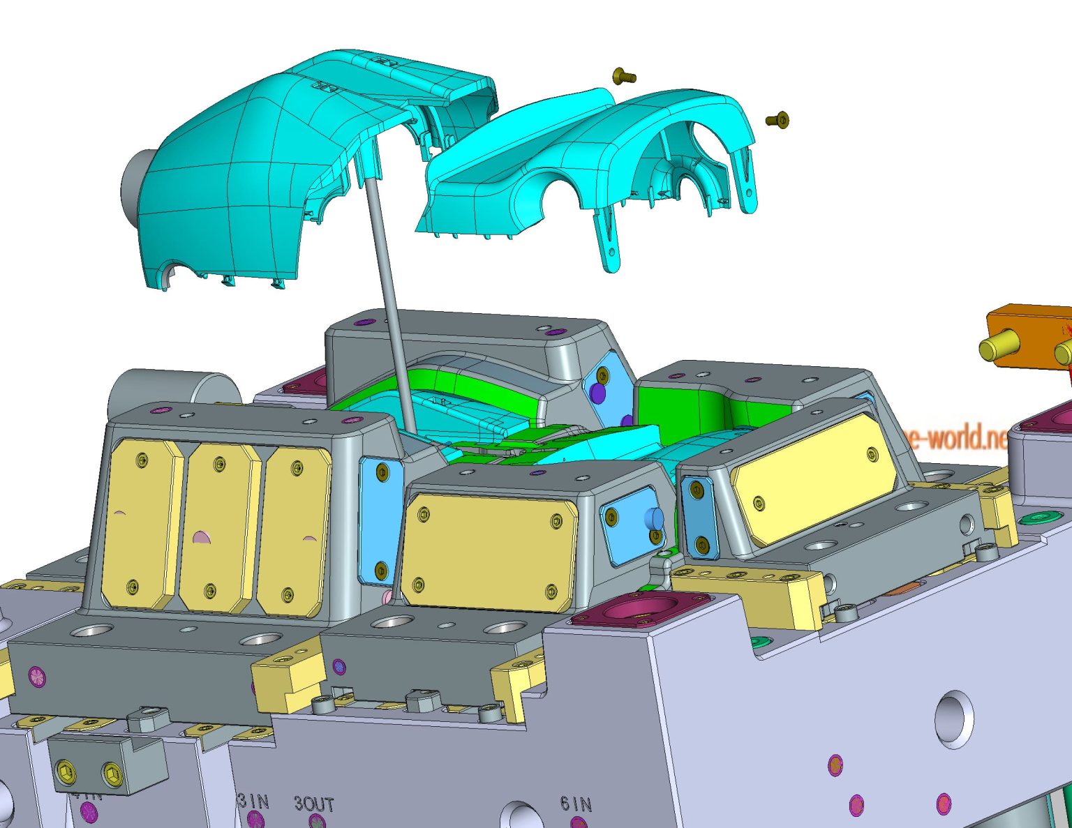 industrial 3D model Car light accessory injection mold - MACHINE - WORLD