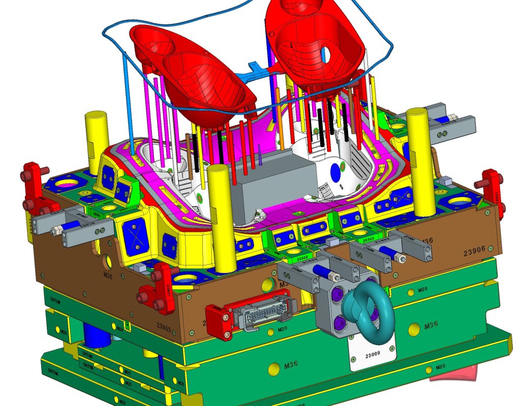 industrial 3D model Car light bottom shell injection mold - MACHINE - WORLD