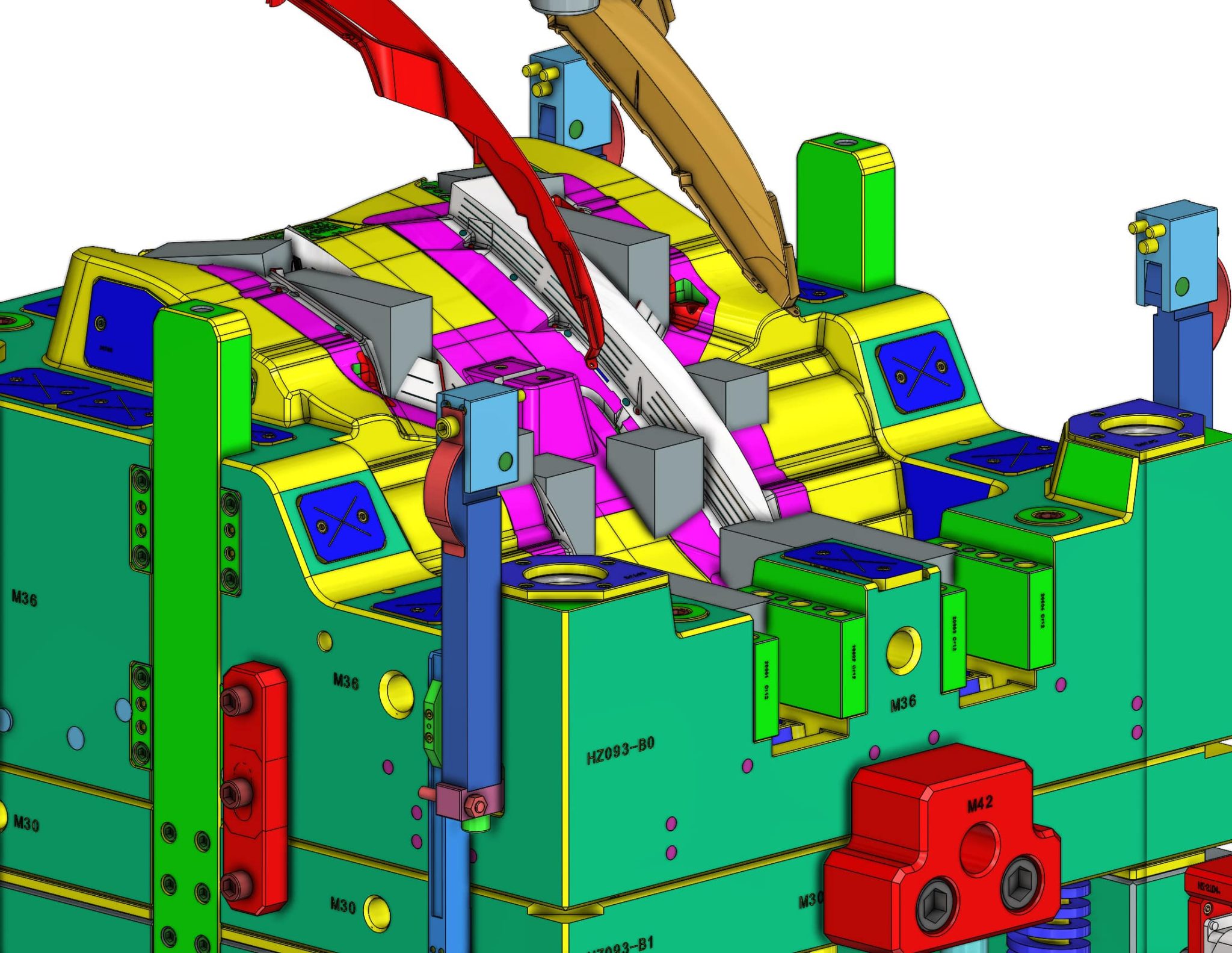 industrial 3D model Car light mounting injection mold - MACHINE - WORLD