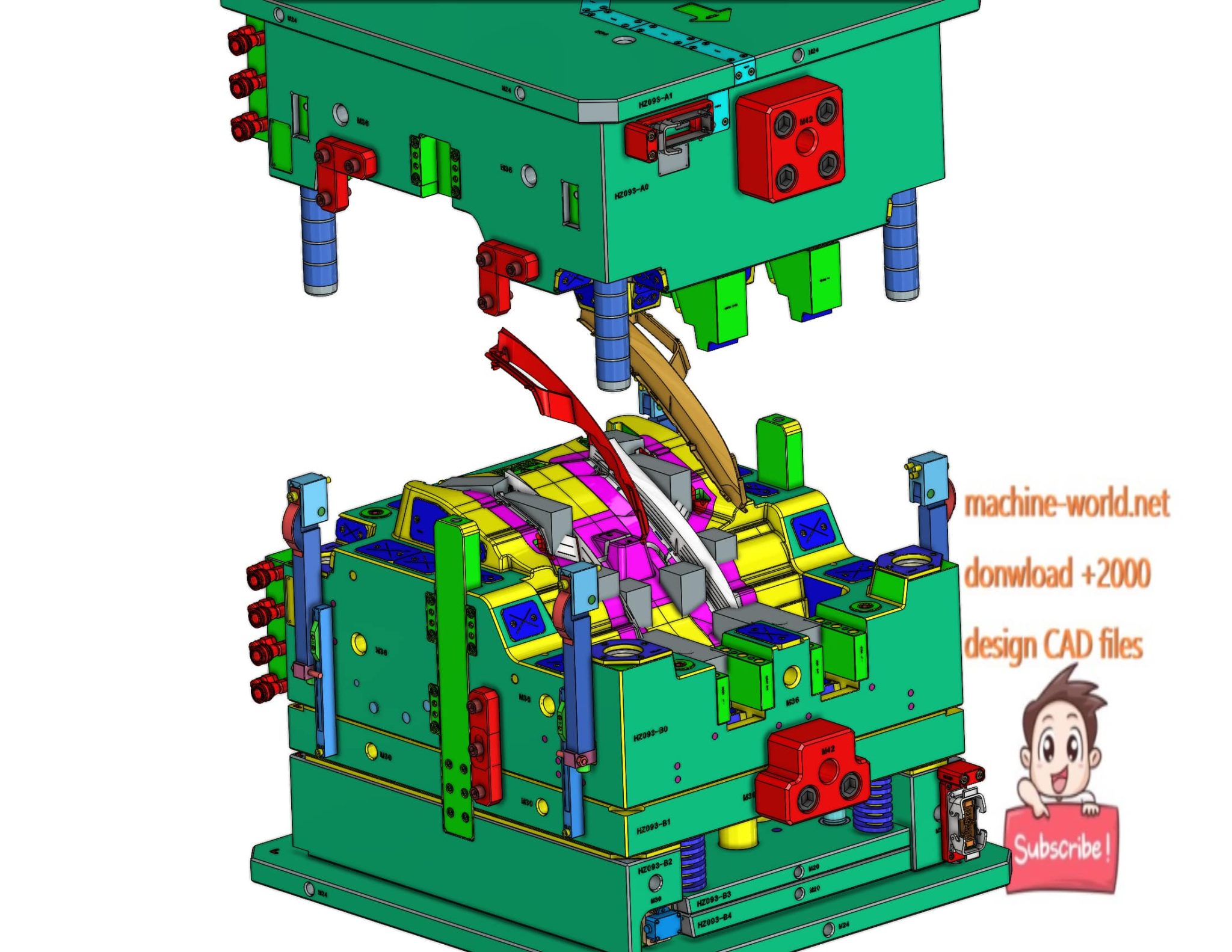 industrial 3D model Car light mounting injection mold - MACHINE - WORLD