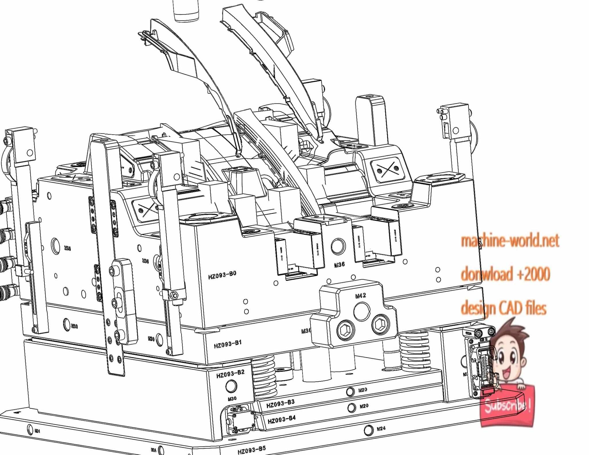 industrial 3D model Car light mounting injection mold - MACHINE - WORLD