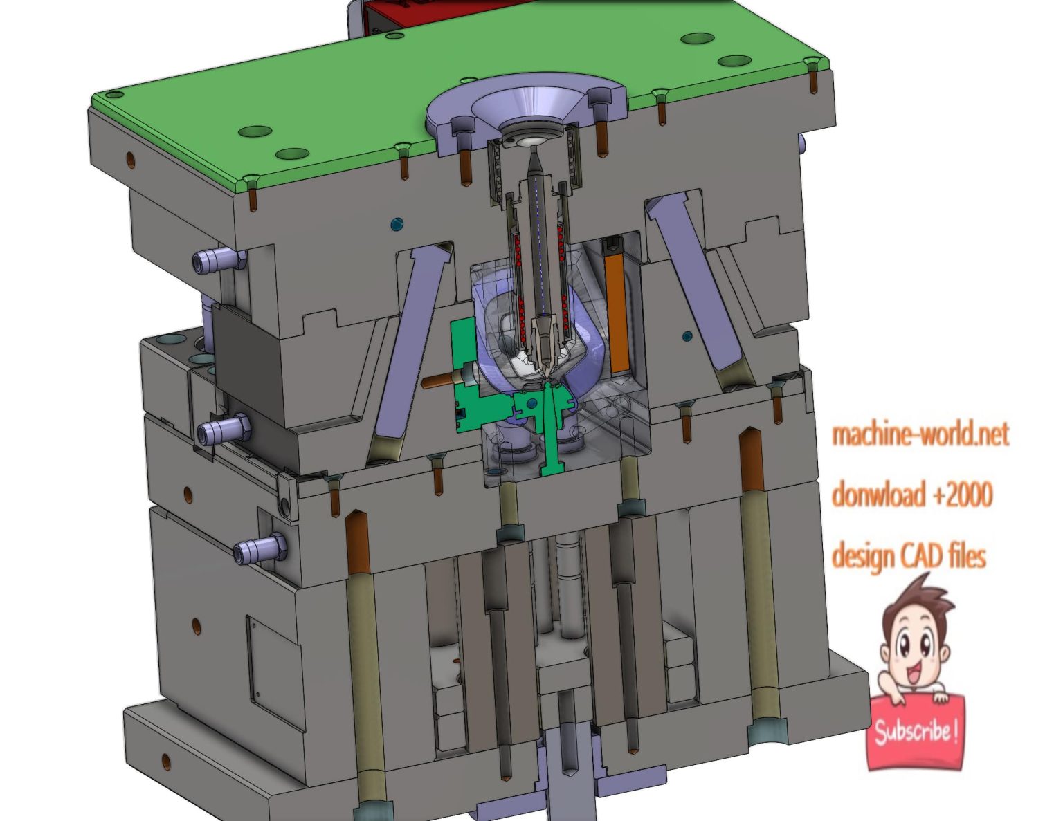 industrial 3D model Goggle frame injection mold - MACHINE - WORLD