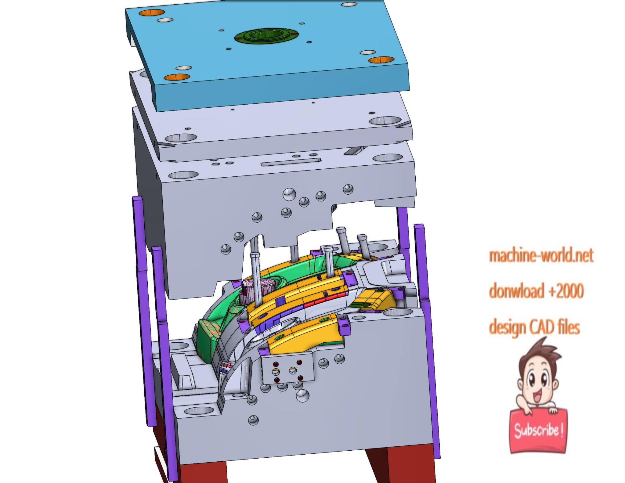 industrial 3D model Headlight injection mold - MACHINE - WORLD