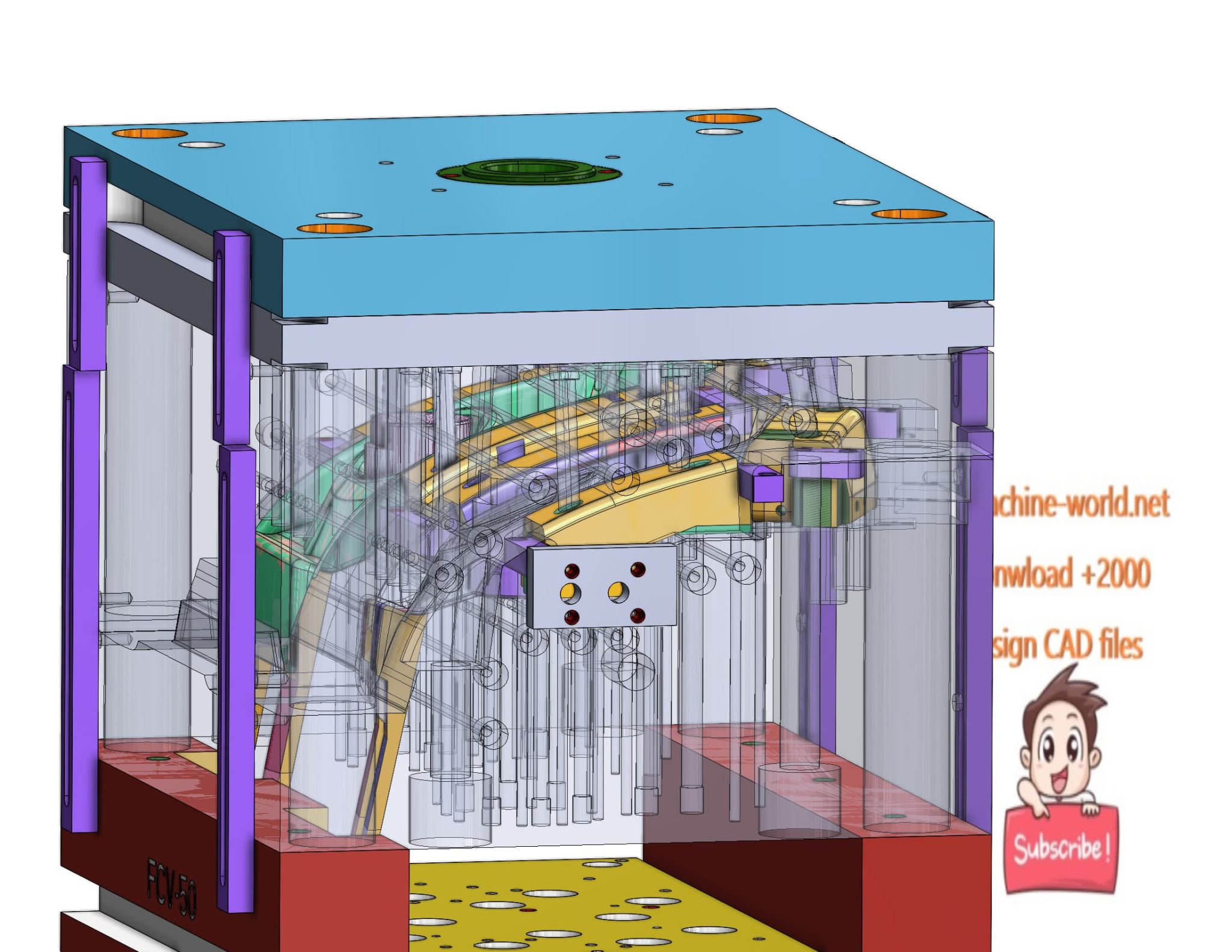 industrial 3D model Headlight injection mold - MACHINE - WORLD