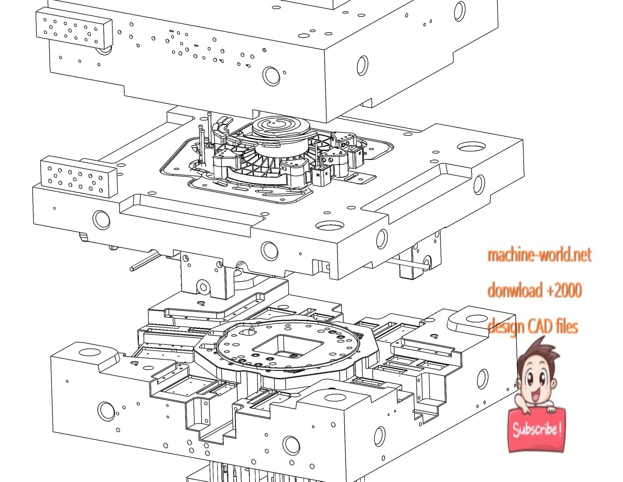 industrial 3D model Household injection mold - MACHINE - WORLD