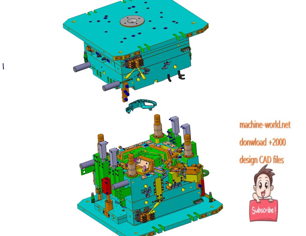 industrial 3D model MFA2 handle frame injection mold - MACHINE - WORLD