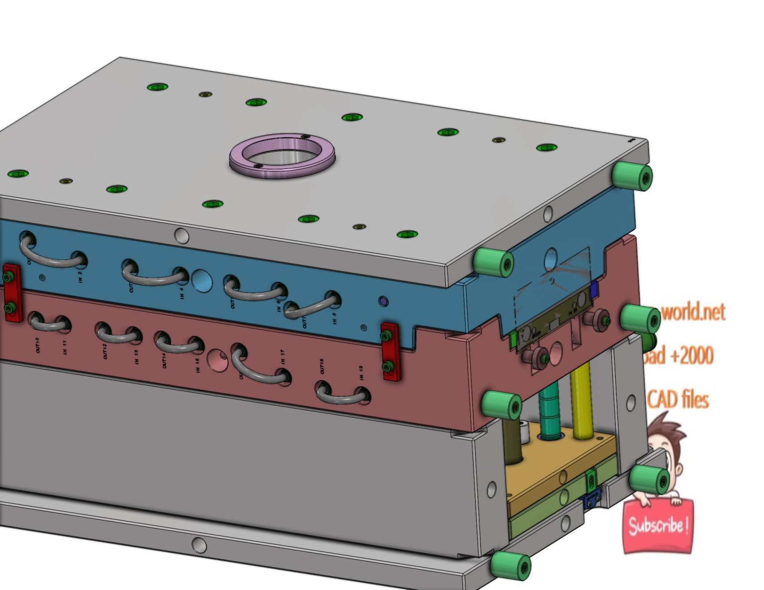 industrial 3D model car accessories injection mold - MACHINE - WORLD