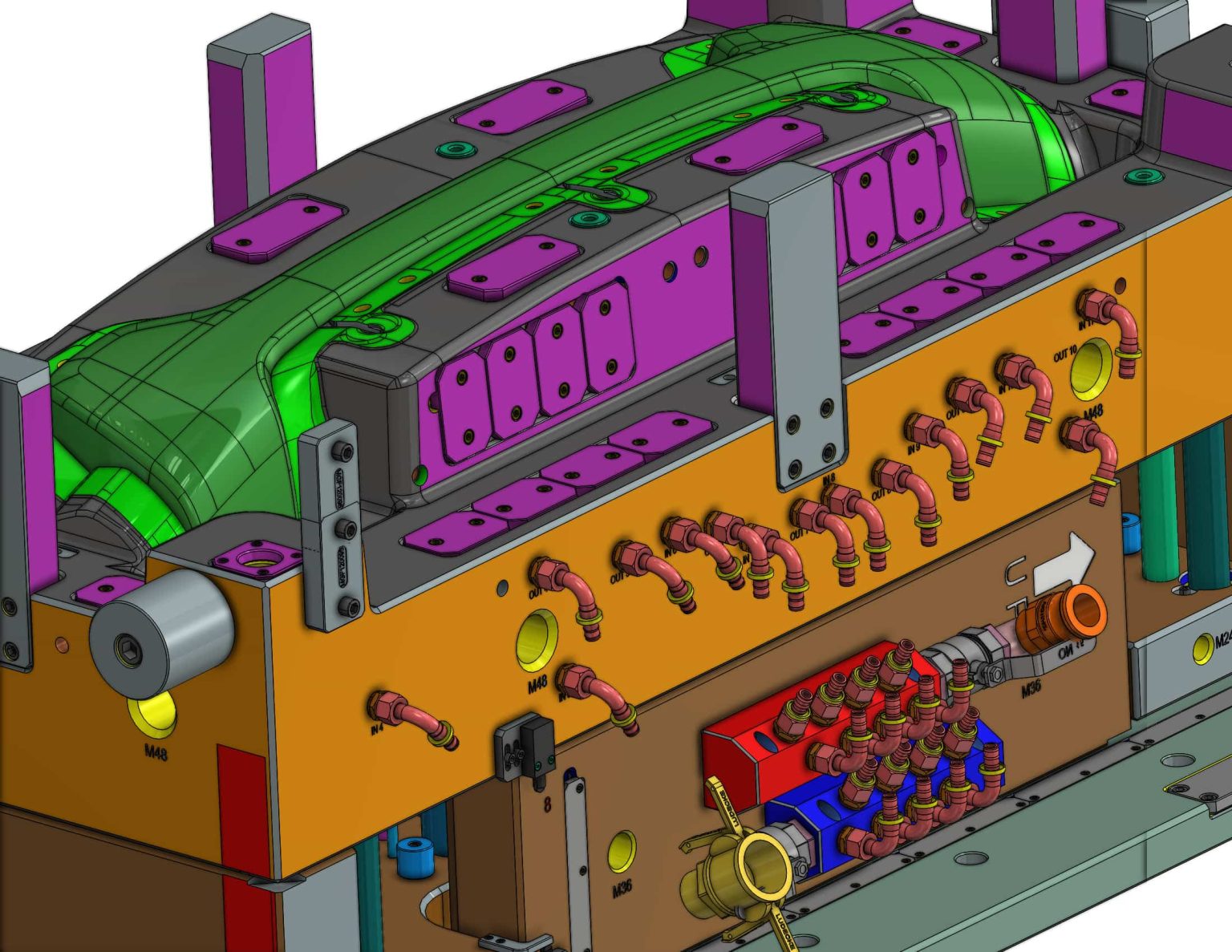 industrial 3D model car bumper accessories injection mold - MACHINE - WORLD