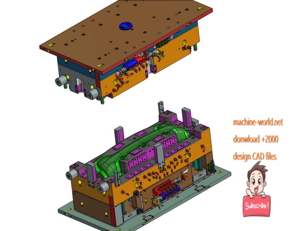 industrial 3D model car bumper accessories injection mold - MACHINE - WORLD