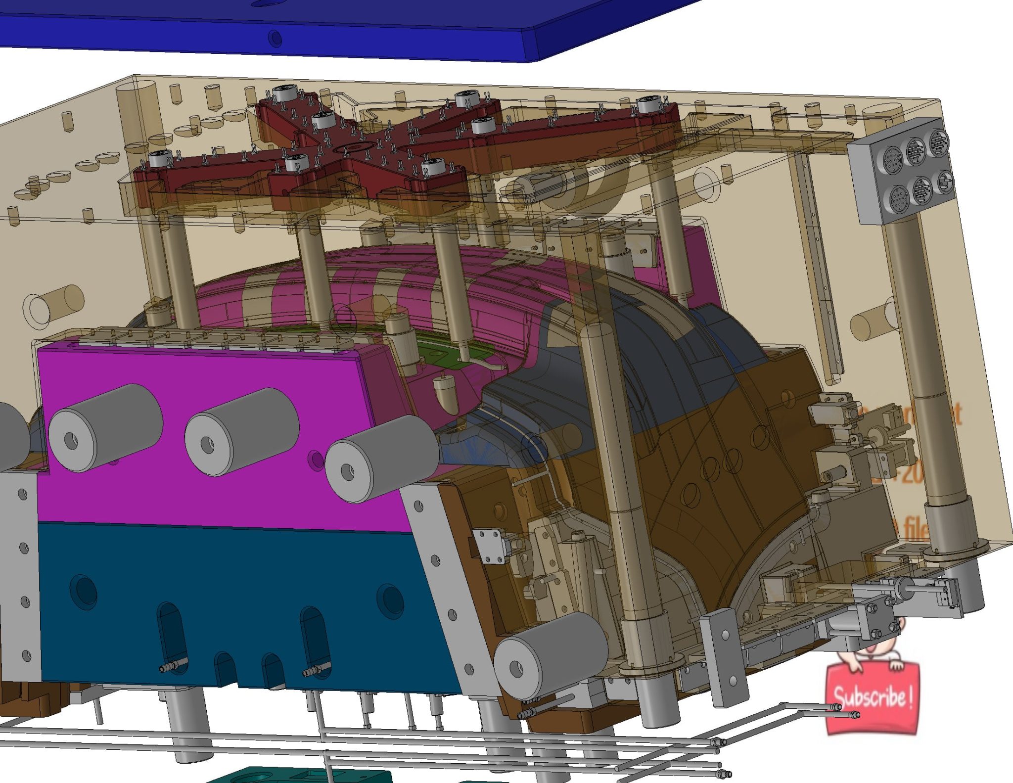 industrial 3D model car bumper injection mold - MACHINE - WORLD