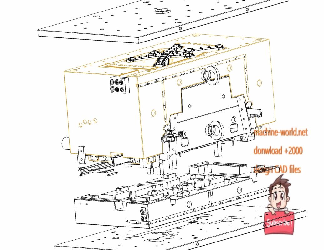 industrial 3D model car bumper injection mold - MACHINE - WORLD