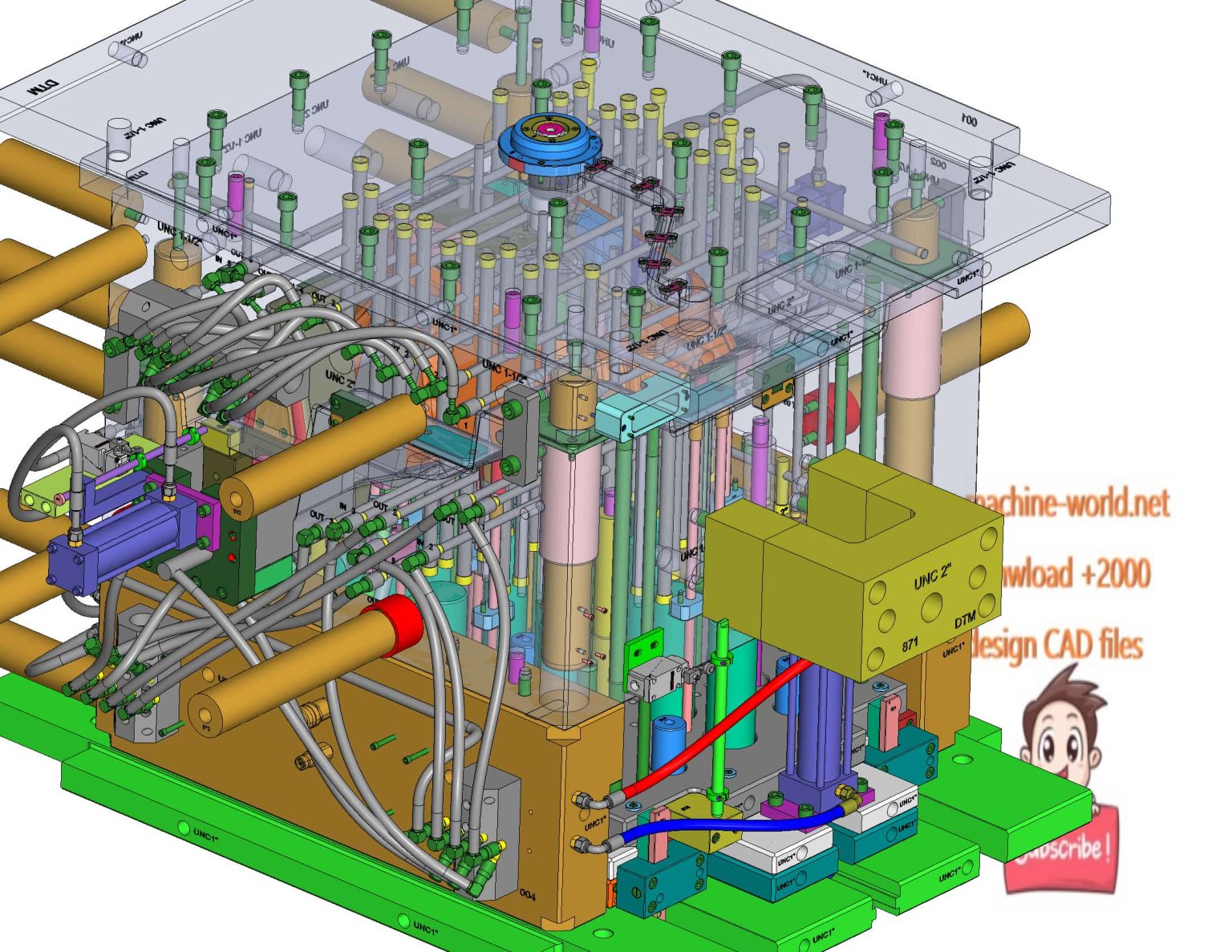 industrial 3D model car parts injection mold - MACHINE - WORLD