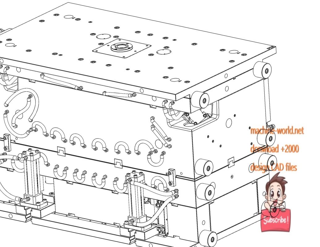 industrial 3D model car parts injection mold - MACHINE - WORLD