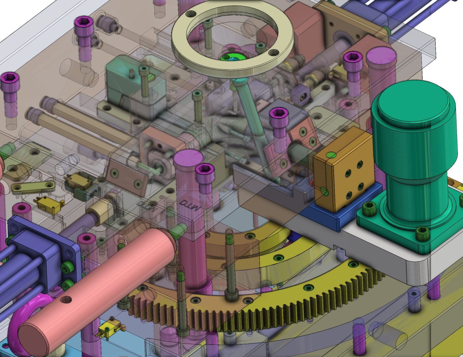 industrial 3D model curved tube core injection mold - MACHINE - WORLD