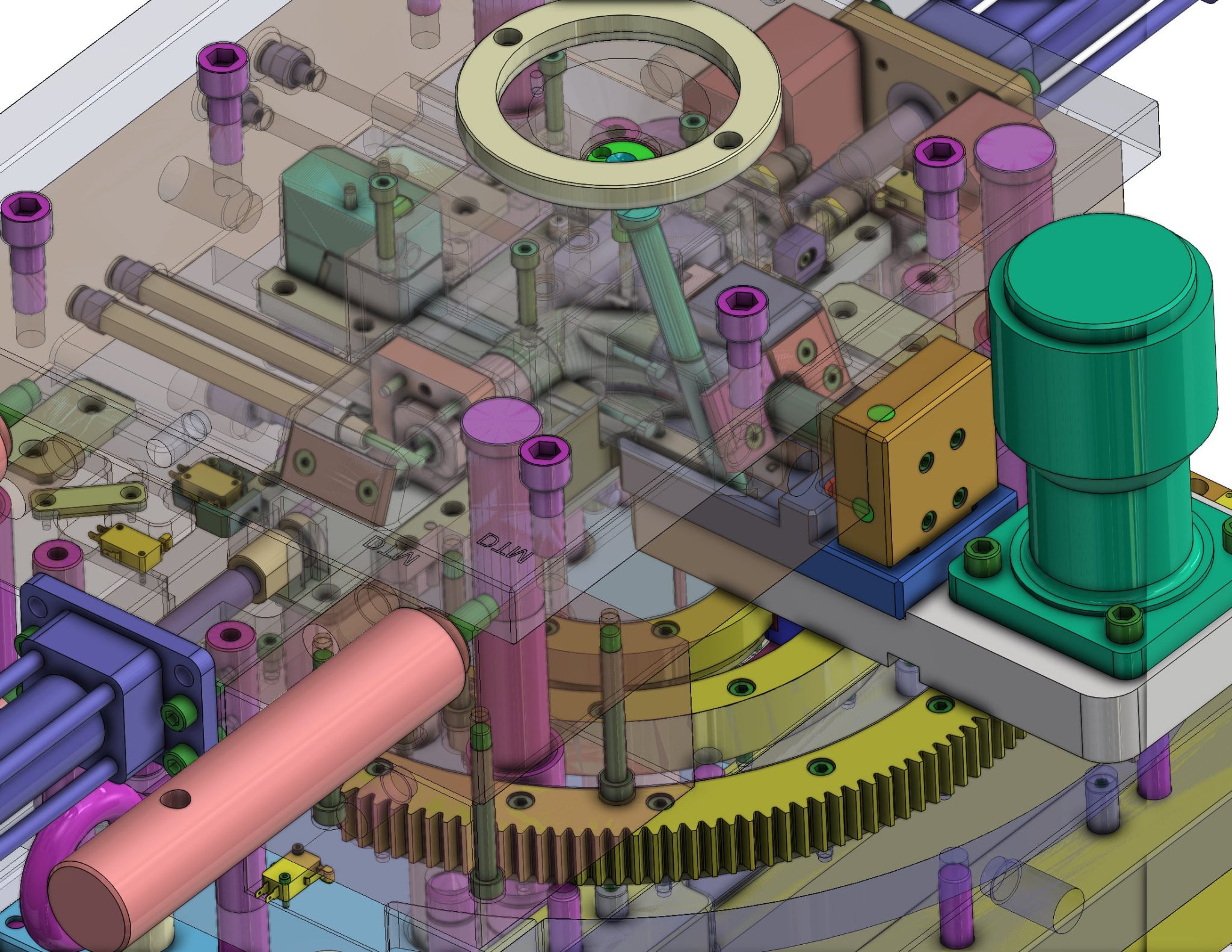 industrial 3D model curved tube core injection mold - MACHINE - WORLD