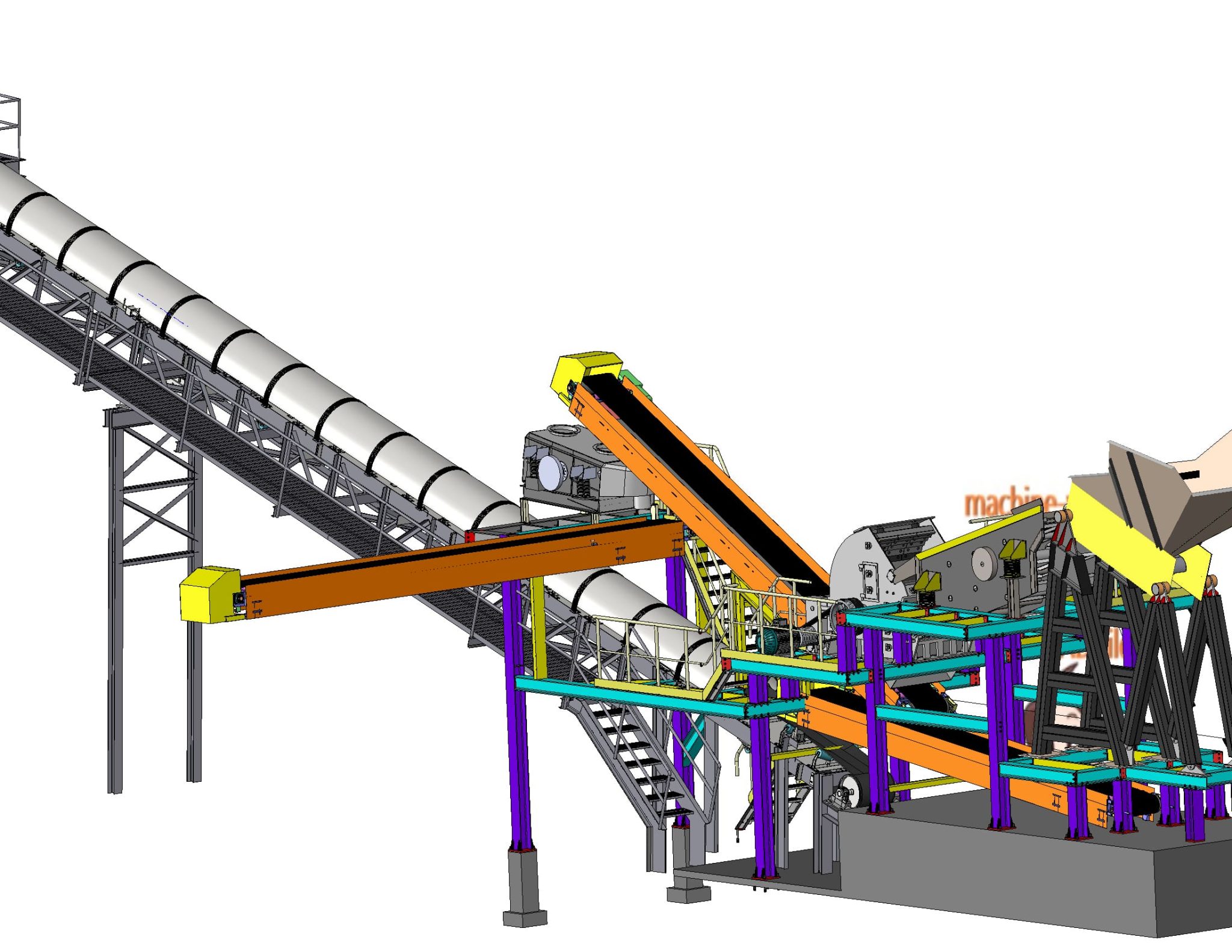 industrial 3D model industrial sand production line layout - MACHINE ...