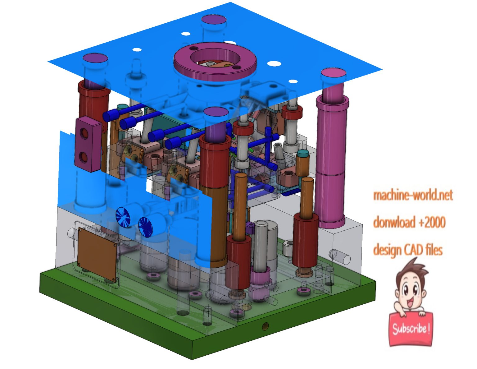 industrial 3D model low pressure injection mold - MACHINE - WORLD