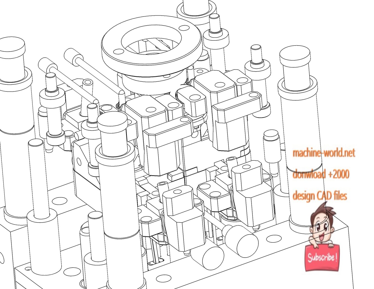 industrial 3D model low pressure injection mold - MACHINE - WORLD