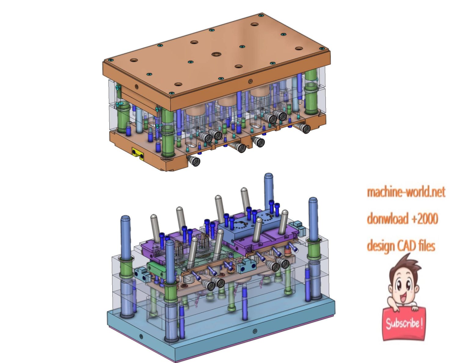 industrial 3D model plastic injection mold - MACHINE - WORLD