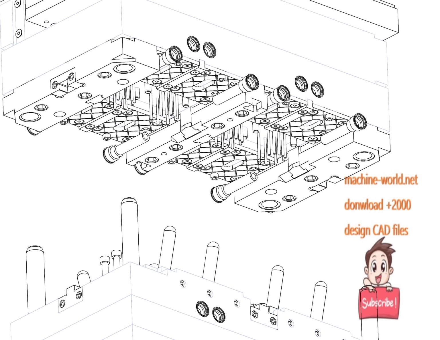 industrial 3D model plastic injection mold - MACHINE - WORLD
