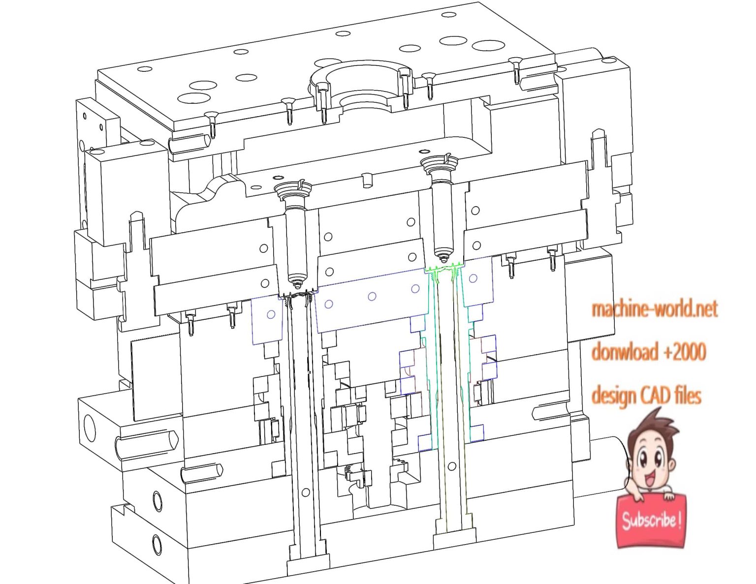 industrial 3D model thread injection mold - MACHINE - WORLD