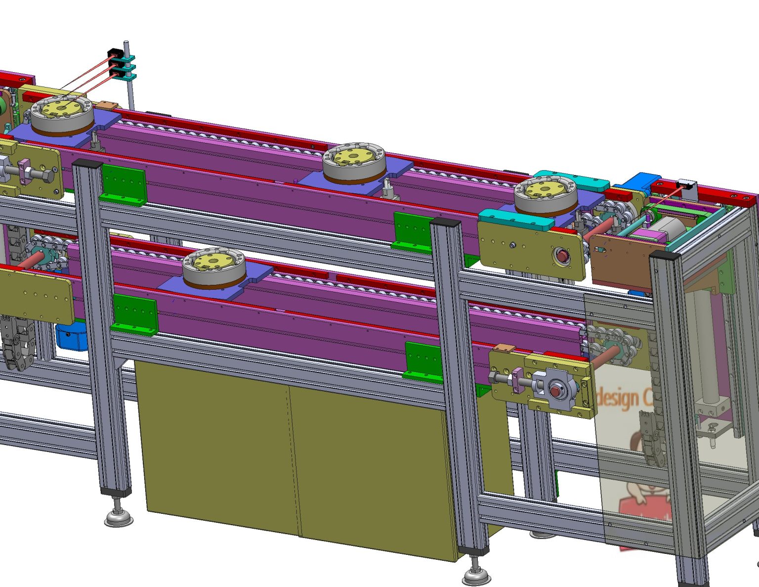 industrial 3D model Double layer chain conveyor - MACHINE - WORLD
