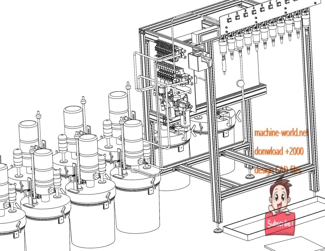 industrial 3D model Grease filling machine - MACHINE - WORLD