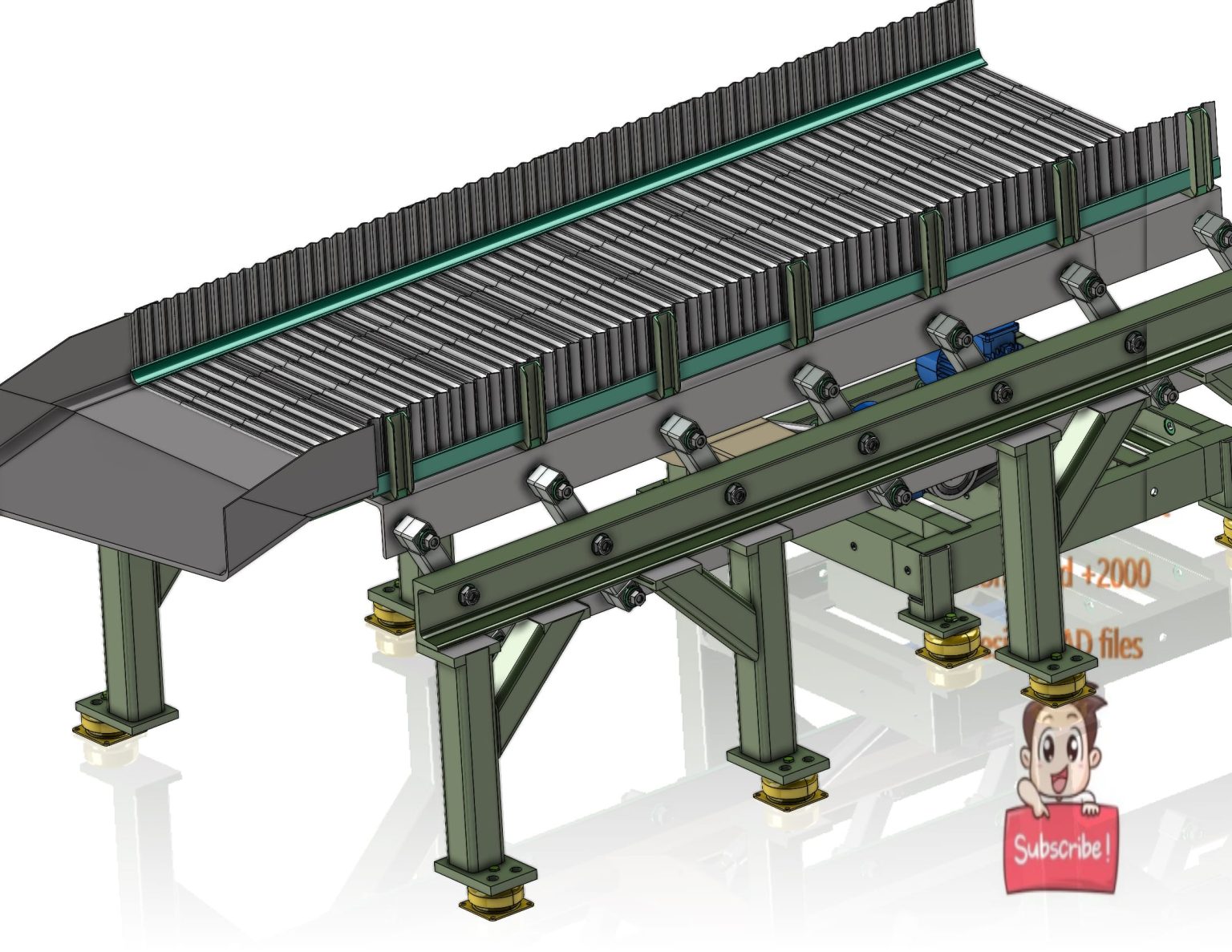 industrial 3D model Vibrating conveyor - MACHINE - WORLD