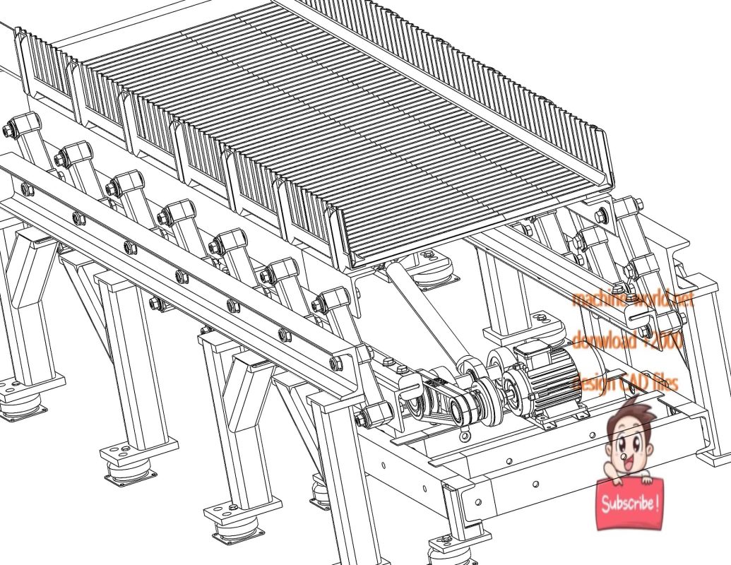 industrial 3D model Vibrating conveyor - MACHINE - WORLD