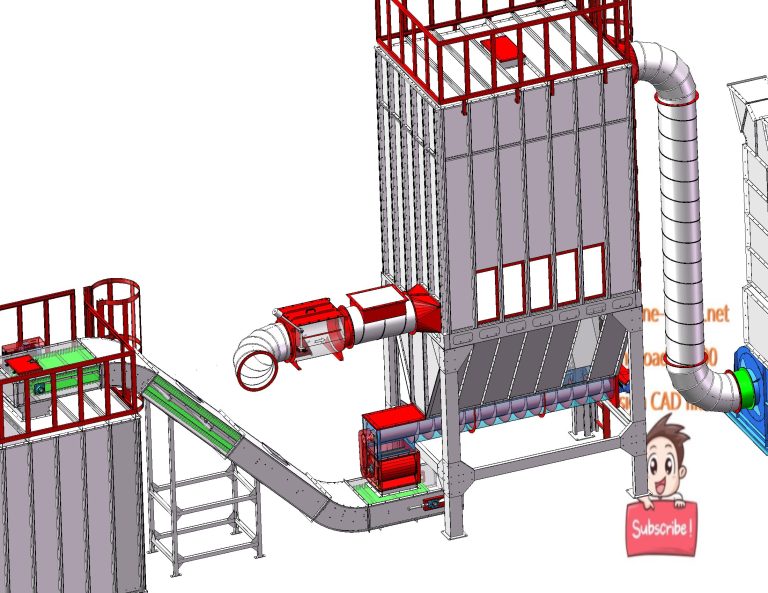 industrial 3D model Woodworking dust collection silo set - MACHINE - WORLD
