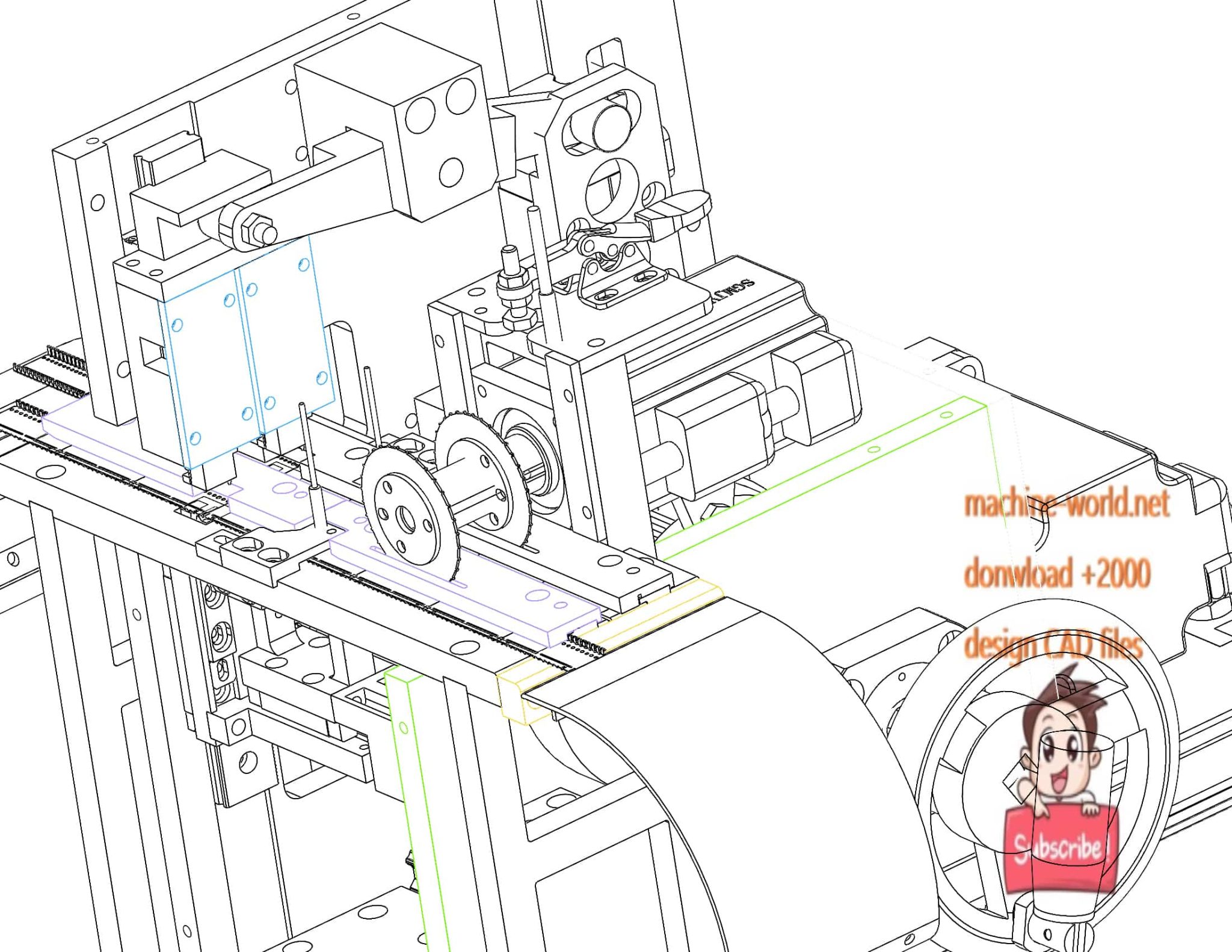 industrial 3D model terminal cam bending machine - MACHINE - WORLD